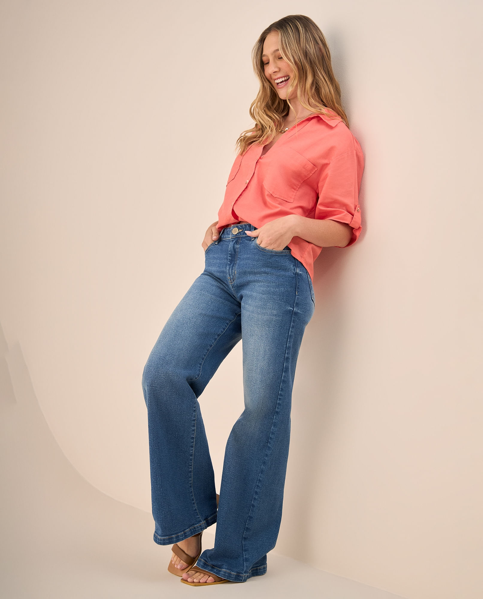 Jean Wide Leg Azul Rivera Medio | Compra Online