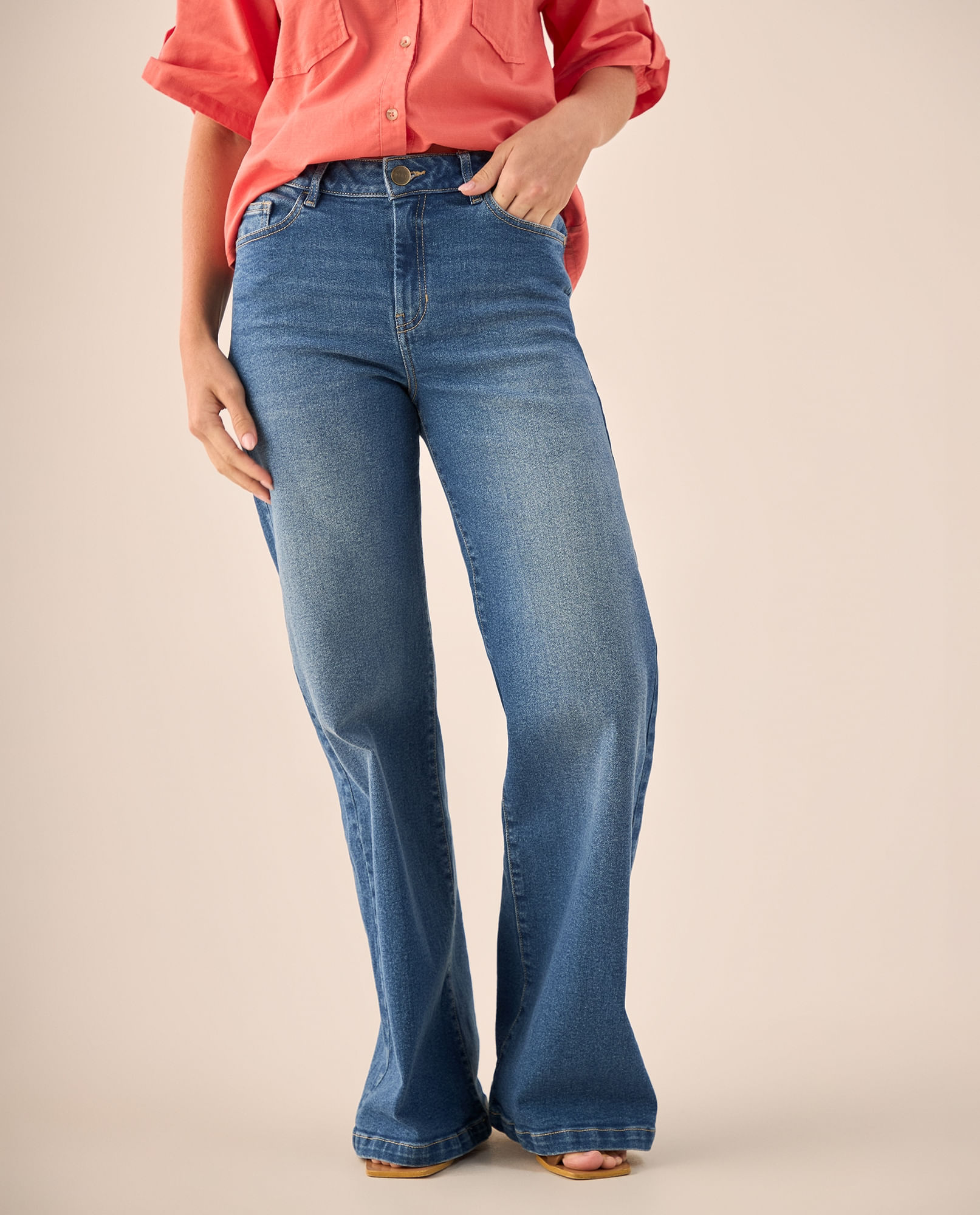 Jean Wide Leg Azul Rivera Medio | Compra Online